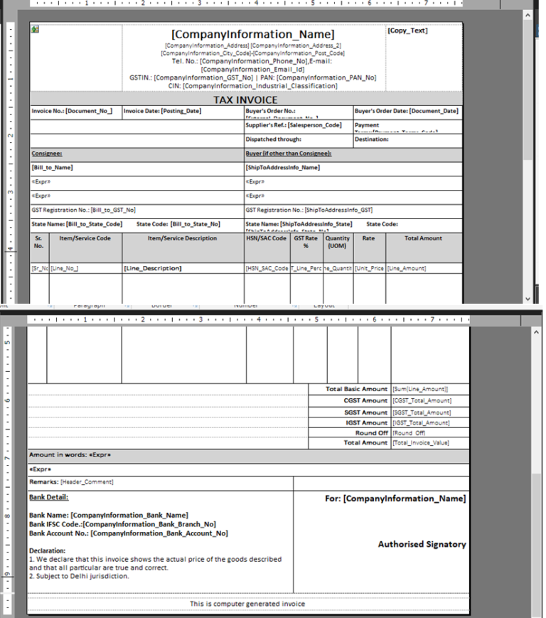Sales Invoice Report Format And Development In D365 BC