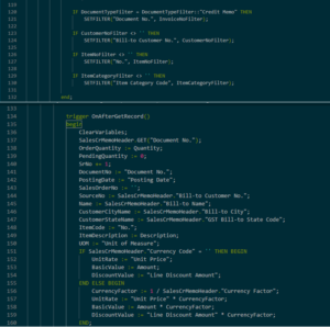 Sales Register Report In D365 BC Format And Development