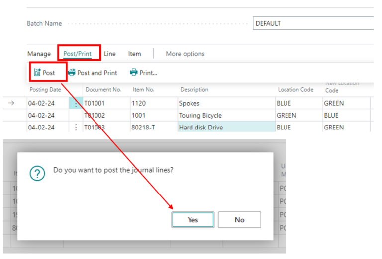 Creation And Posting Of Item Reclassification Journal