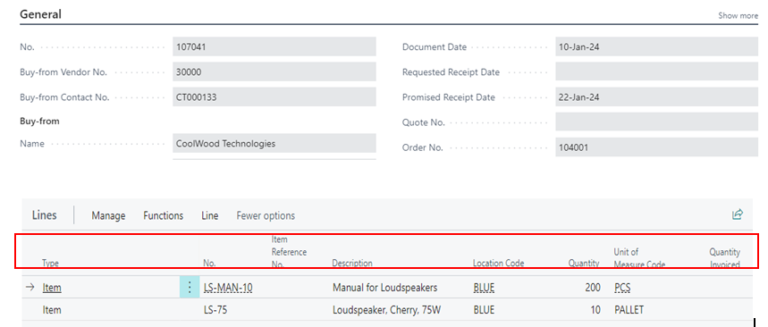 Reverse Purchase Receipt In Business Central D365